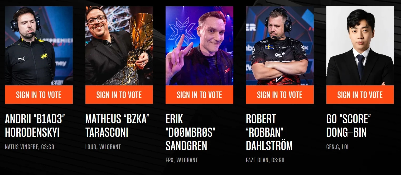 2022TGA公布提名名单：Faker Chovy提名年度最佳选手